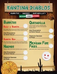 Mexican Burrito Kantina Diablos Menu - KK Catering
